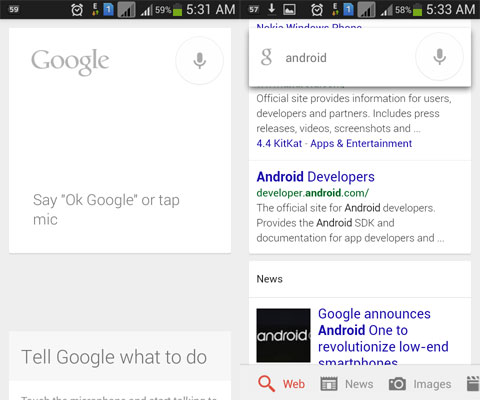You could now say "OK Google" from any screen on your Android phone ...