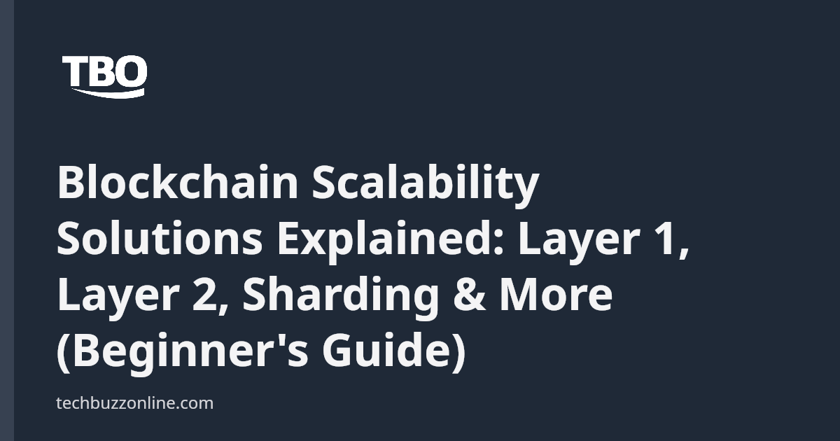 Blockchain Scalability Solutions Explained: Layer 1, Layer 2, Sharding & More (Beginner's Guide ...