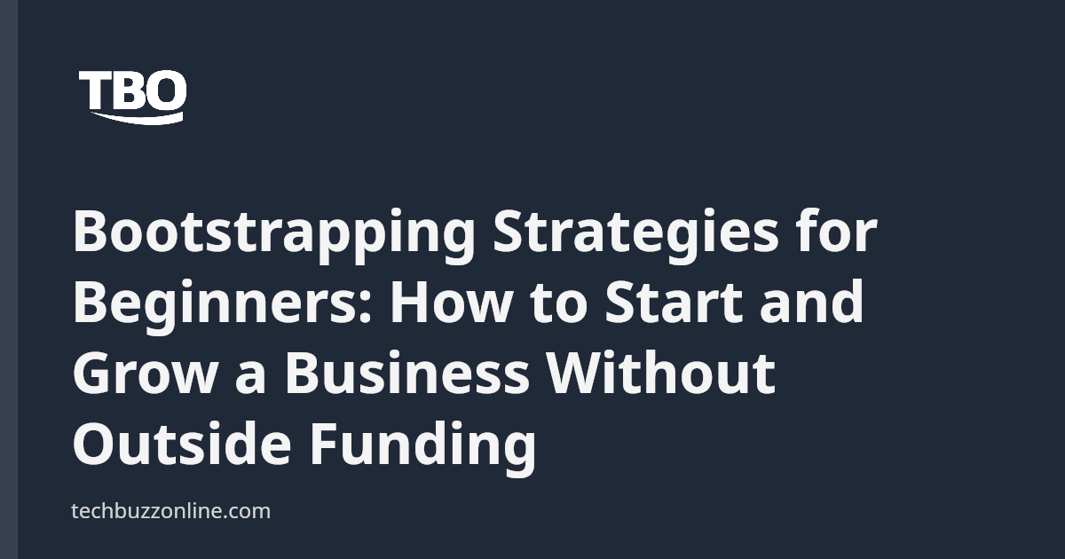 Bootstrapping Strategies for Beginners: How to Start and Grow a Business Without Outside Funding ...