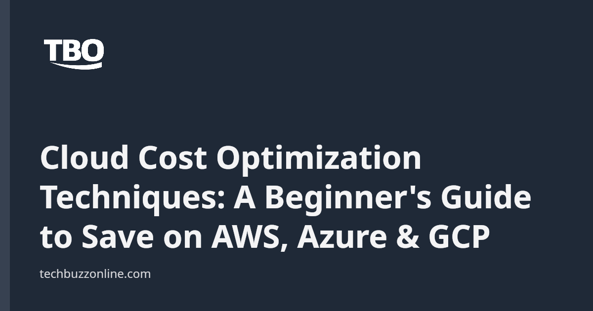 Cloud Cost Optimization Techniques: A Beginner's Guide to Save on AWS ...