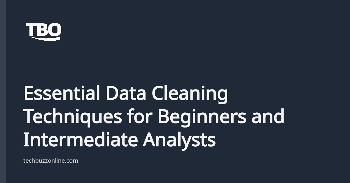 Essential Data Cleaning Techniques for Beginners and Intermediate Analysts - Tech Buzz Online