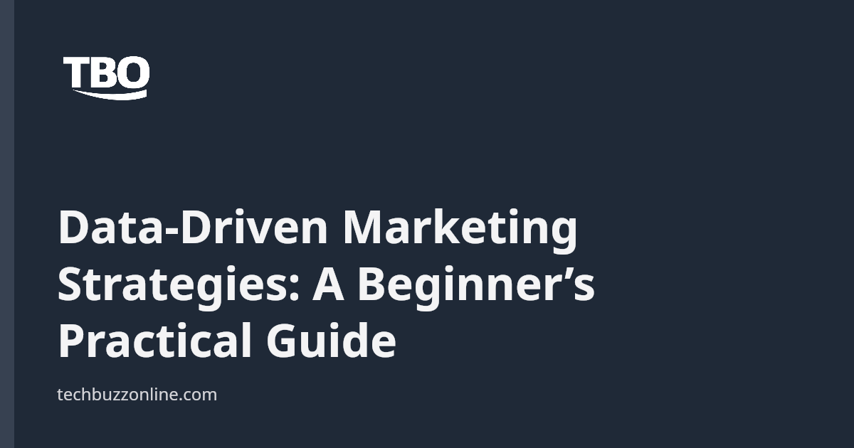 Data-Driven Marketing Strategies: A Beginner’s Practical Guide - Tech Buzz Online