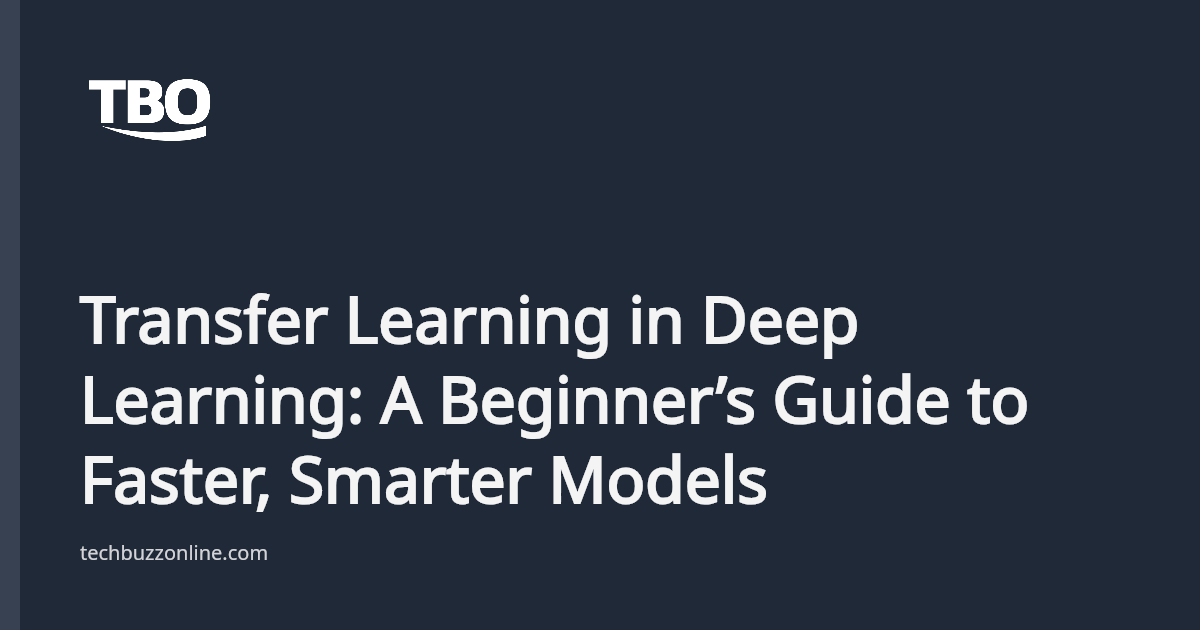 Transfer Learning in Deep Learning: A Beginner’s Guide to Faster, Smarter Models - Tech Buzz Online