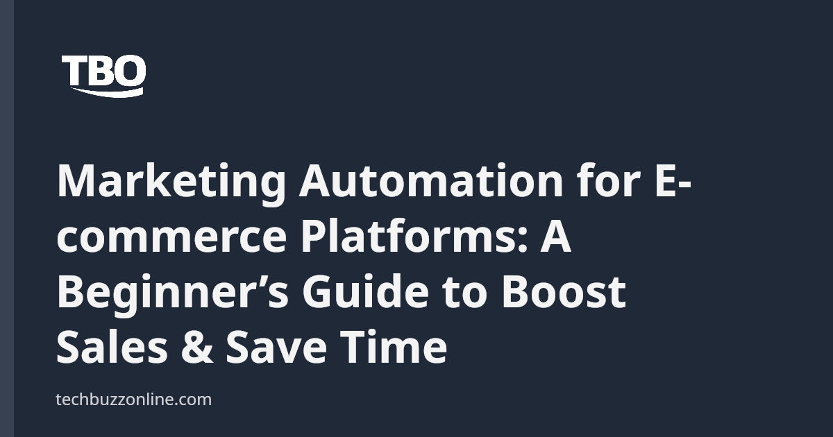 Marketing Automation for E-commerce Platforms: A Beginner’s Guide to ...