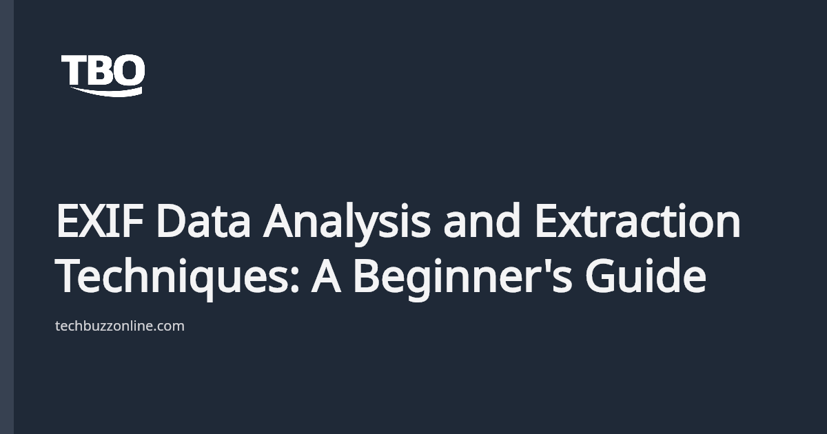 EXIF Data Analysis and Extraction Techniques: A Beginner's Guide - Tech Buzz Online