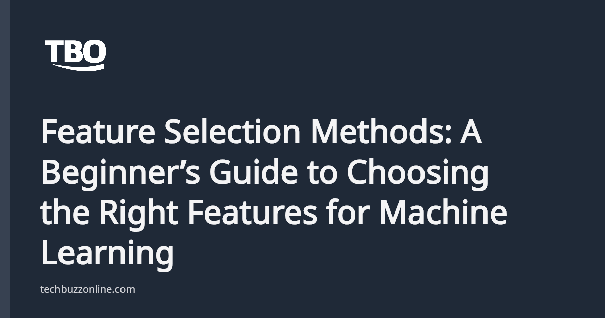 Feature Selection Methods: A Beginner’s Guide to Choosing the Right Features for Machine ...