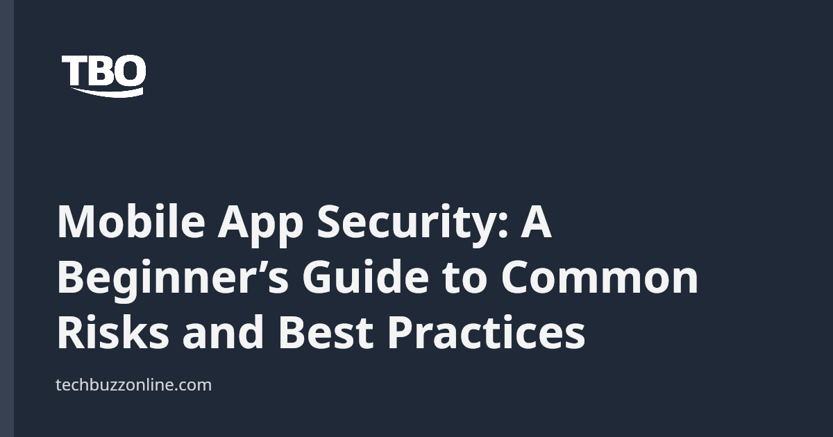 Mobile App Security: A Beginner’s Guide to Common Risks and Best Practices - Tech Buzz Online