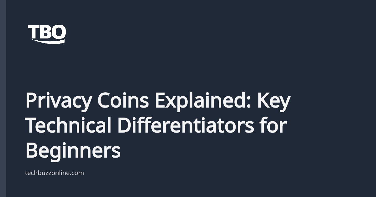 Privacy Coins Explained: Key Technical Differentiators for Beginners - Tech Buzz Online