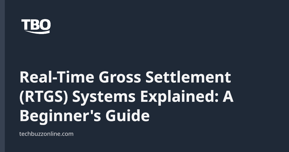 Real-Time Gross Settlement (RTGS) Systems Explained: A Beginner's Guide - Tech Buzz Online