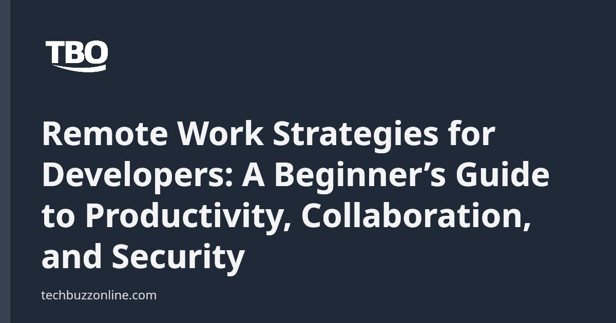 Remote Work Strategies for Developers: A Beginner’s Guide to ...
