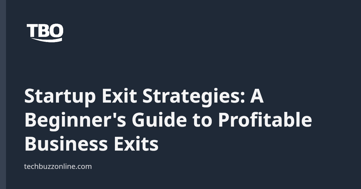 Startup Exit Strategies: A Beginner's Guide to Profitable Business ...