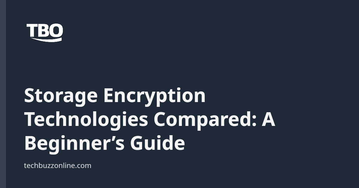 Storage Encryption Technologies Compared: A Beginner’s Guide - Tech Buzz Online