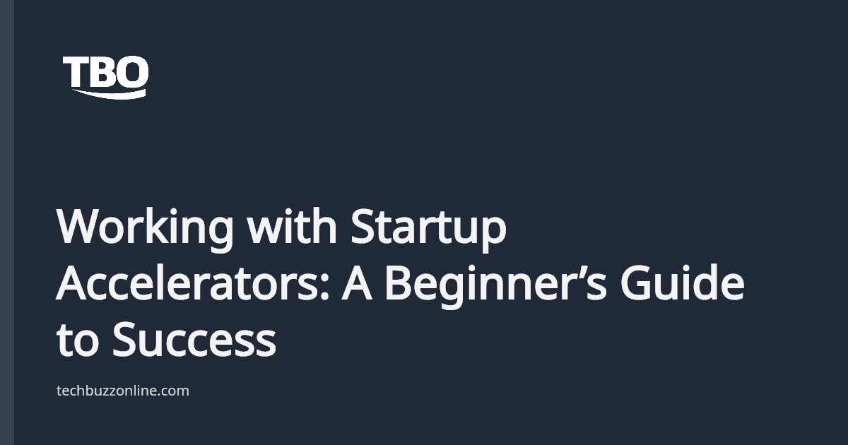 Working with Startup Accelerators: A Beginner’s Guide to Success - Tech Buzz Online