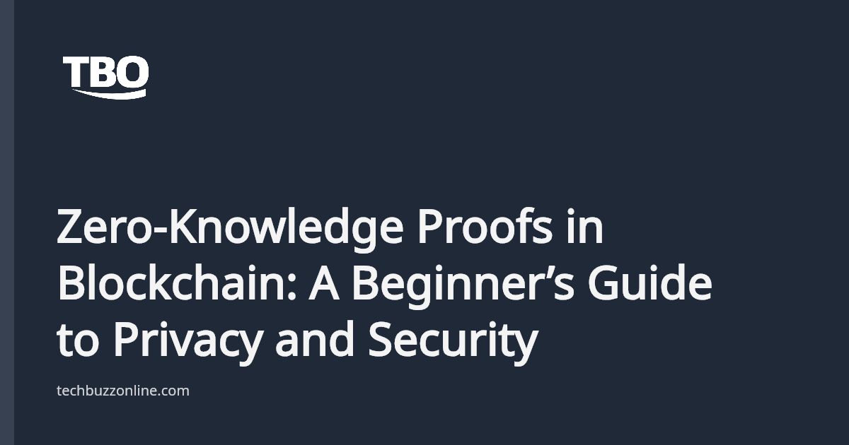 Zero Knowledge Proofs In Blockchain A Beginners Guide To Privacy And Security Tech Buzz Online