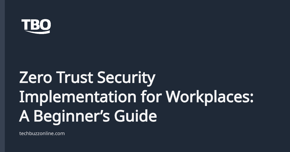 Zero Trust Security Implementation for Workplaces: A Beginner’s Guide - Tech Buzz Online